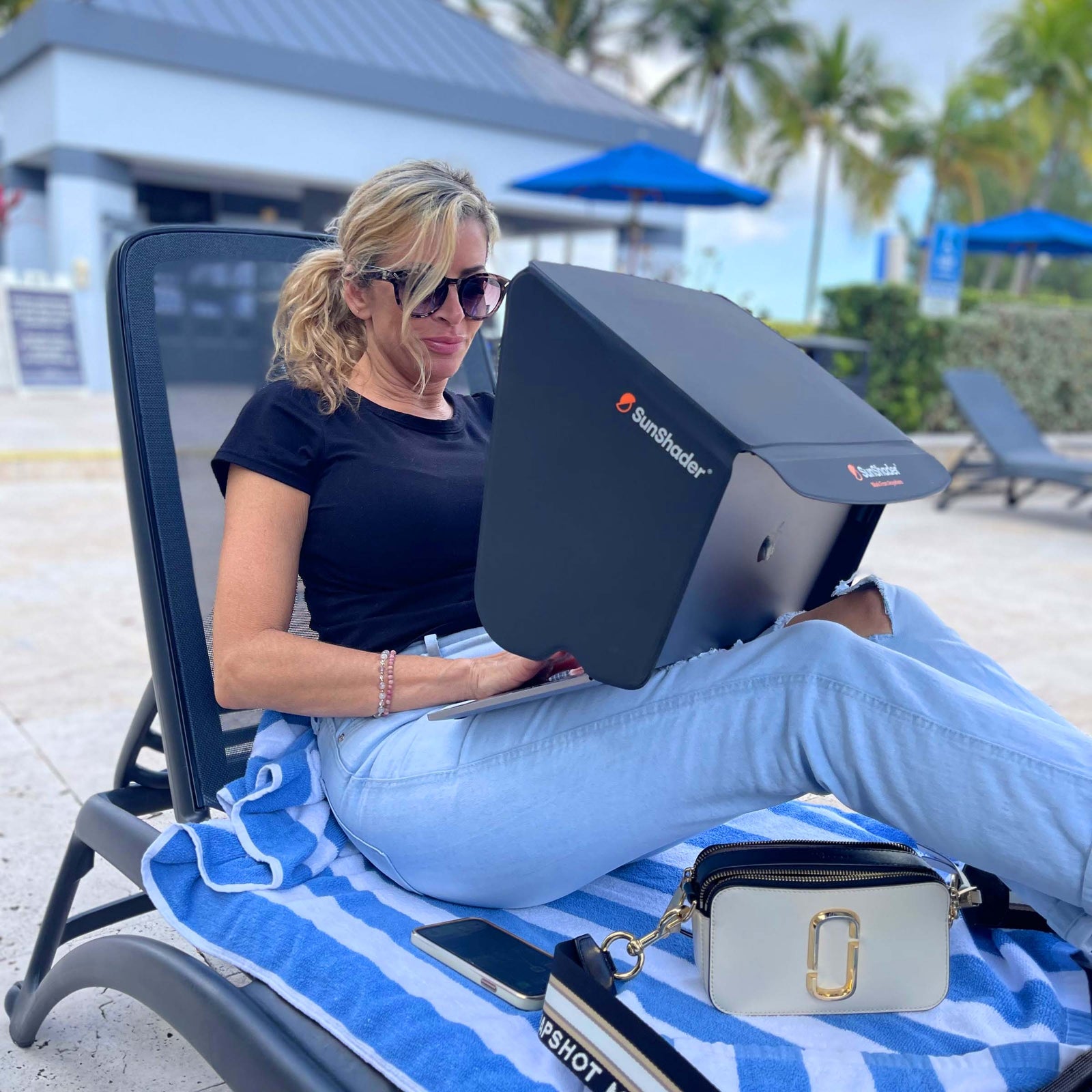 SunShader is the Laptop Sun Shade for Working Outside